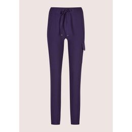 Madeleine Mode MADELEINE Damen Jerseyhose "Hose Cargo-Jerseyhose mit Kordelzug", lila, Modern, Gr. 19, Obermaterial: 60% Viskose CV. 35% Polyamid PA. 5% Elasthan