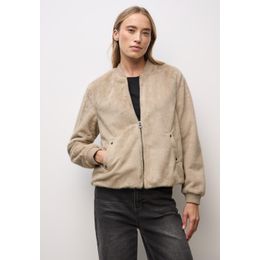 Street One Damen Blouson, beige, Gr. 42, unifarben, Stoff, Obermaterial: 100% Polyester. Futter: 100% Polyester, Jacken, mit Tunnelzug am Saum