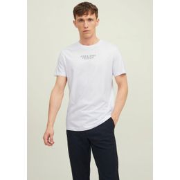 Jack & Jones JACK & JONES Herren T-Shirt "BLUARCHIE TEE", wei&szlig;, Gr. L, Single Jersey, Obermaterial: 100% Baumwolle, Shirts, mit Logo Print