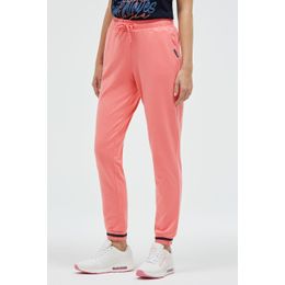 SOCCX Damen Sporthose, rosa, Gr. XXL, unifarben, Sweatware, Material: 95% Baumwolle, 5% Elasthan, Hosen, mit Elastikbund & seitlichen Taschen
