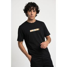 Jack & Jones JACK & JONES Herren Rundhalsshirt "JJMUNK TEE SS CREW NECK", schwarz, Gr. XS, bedruckt, Jersey, Obermaterial: 100% Baumwolle, Shirts, Baumwolle,