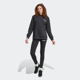 Damen Trainingsanzug "W LEISURE TS", schwarz, Gr. M, adidas Sportswear, Obermaterial: 93% Baumwolle, 7% Elasthan, Sportanz&uuml;ge, zweiteiliges Set, f&uuml;r