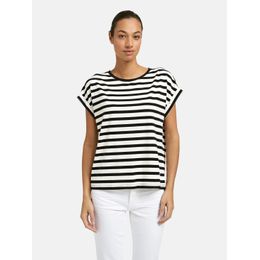 Smith & Soul SMITH & SOUL Damen T-Shirt, schwarz-wei&szlig;, Gr. M, gestreift, Single Jersey, Obermaterial: 46% Baumwolle, 46% Lyocell, 8% Elasthan, Shirts, im