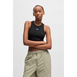Hugo Damen Tanktop "Baby Tank", schwarz, Gr. XXL, unifarben, Feinripp, Obermaterial: 96% Baumwolle, 4% Elasthan, Tops, Cropped-Form
