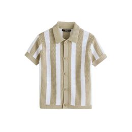 next Strickjacke Jungen Gr&ouml;&szlig;e 140 beige / wei&szlig;