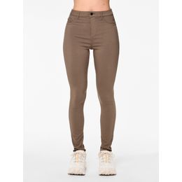 Pieces Damen Jeggings "PCHIGHSKIN WEAR JEGGINGS", braun, Gr. XS, unifarben, Web, Obermaterial: 77% Viskose, 20% Nylon, 3% Elasthan, Hosen,