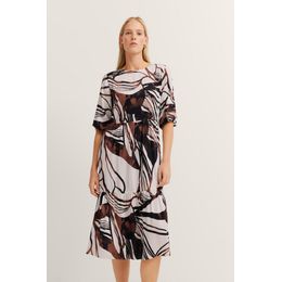 Bugatti Damen Sommerkleid, braun, Gr. 48, gebl&uuml;mt, 100% Viskose, Kleider, mit Volants & Teilungsn&auml;hten
