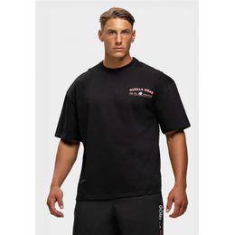GORILLA WEAR Herren Funktionsshirt, schwarz, Gr. S, bedruckt, 100% Baumwolle, Shirts, mit klassischem Rundhalsausschnitt