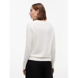 Tommy Hilfiger Damen Strickpullover "STITCH V-NECK", wei&szlig;, Basic, Gr. M, unifarben, Feinstrick, Obermaterial: 67% Baumwolle, 33% Polyamid, Pullover,