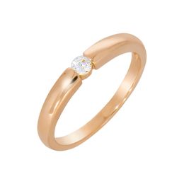Vivance Damen Fingerring "925/- Sterling Silber rotvergoldet 1 Zirkonia", 060 (19,1), Silber 925 (Sterlingsilber), rot, Silber 925 (Sterlingsilber),