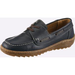 Loretta Damen Schn&uuml;rschuh, Gr. 40, blau, Glattleder, Schuhe
