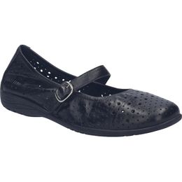 Josef Seibel Damen Ballerina "Fenja 41, black-black", Gr. 39, schwarz, Obermaterial: 100% Rindsleder Leather cow., Schuhe