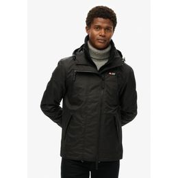 Superdry Herren Outdoorjacke "HOODED MTN WINDBREAKER JACKET", schwarz, Gr. S, unifarben, Web, Obermaterial: 100% Polyester, Jacken, mit Kunstfaser