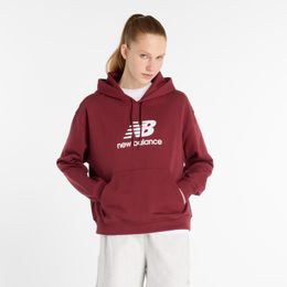 New Balance Damen Kapuzensweatshirt "Sport Essentials French Terry Logo Hoodie", rot, Gr. XS, Obermaterial: 60% Baumwolle, 40% Polyester,