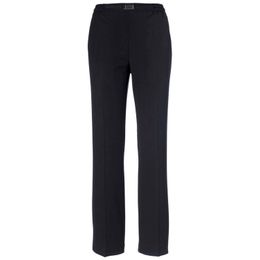GOLDNER Damen Schlupfhose "Kurzgr&ouml;&szlig;e Professlanhose mit Zierteil", schwarz, Gr. 24, Obermaterial: 62% Polyester PES. 32% Viskose CV. 6% Elasthan EL.,