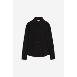 Cinque Damen Hemdbluse "CISARY", schwarz, Gr. XXL, unifarben, Web, Obermaterial: 100% Baumwolle, Blusen, mit Reverskragen