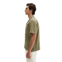 Marc O'Polo MARC O'POLO Herren Kurzarmhemd "mit Streifenstruktur-Mix"fresh seaweed, Gr. XS, unifarben, Obermaterial: 100% Baumwolle, Hemden