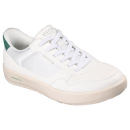 Skechers Herren Slip-On Sneaker "ARCH FIT COURT BREAK", Gr. 41, wei&szlig;, Lederimitat, kontrastfarbene Details, Schuhe, Schn&uuml;rschuh, Freizeitschuh mit