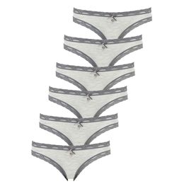 like it! LIKE IT Damen Minislip "6er Pack Minislip Kim", Gr. S, grau, Obermaterial: 95% Modal CMD. 5% Elasthan EL., Unterhosen