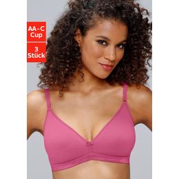 Damen Bralette-BH, PETITE FLEUR BY LASCANA, Gr. 70, pink, Jersey, Obermaterial: 75% Baumwolle, 15% Elasthan, 10% Polyester, Basic, BHs, ohne B&uuml;gel im