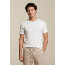 Fynch-Hatton Herren T-Shirt "Fynch-Hatton Basic T-Shirt", wei&szlig;, Gr. XXXL, bestickt, unifarben, Single Jersey, Obermaterial: 100% Baumwolle, Shirts,