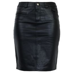 RICANO Damen Bleistiftrock "Lederrock 0132 Skirt", schwarz, Gr. L, Obermaterial: 100% Lammnappaleder LANA., R&ouml;cke, Handgefertigt aus echtem Leder