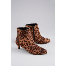 ANISTON SHOES Damen Stiefelette, Gr. 41, braun, Textil, Veloursleder, Schuhe, Rei&szlig;verschluss-Ankelboots, Trichterabsatz