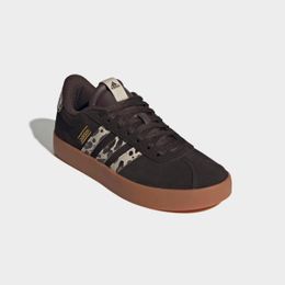 Damen Sneaker "VL COURT 3.0", adidas Sportswear, Gr. 38,5, braun, Synthetik, Textil, Schuhe, mit Leo Muster