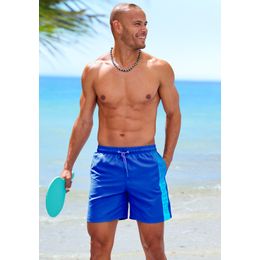 Chiemsee Herren Badehose, blau, Gr. S, Recycling-Polyester, Badehosen, mit Logoschriftzug