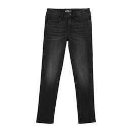 s.Oliver JUNIOR Jungen Regular-fit-Jeans, grau, Gr. 146, Abriebeffekte, Denim/Jeans, Obermaterial: 99% Baumwolle, 1% Elasthan, Jeans, im 5-Pocket-Stil