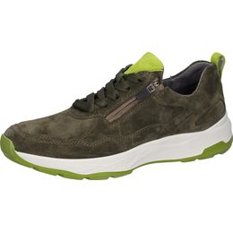 Waldl&auml;ufer WALDL&Auml;UFER Herren Sneaker "H-TOM", Gr. 9,5, gr&uuml;n, Veloursleder, unifarben mit Farbeinsatz, Schuhe, Schn&uuml;rschuh, Komfortschuh in bequemer Schuhweite H