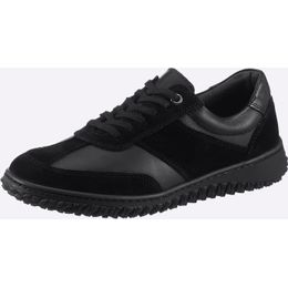 Casual Looks Damen Schn&uuml;rschuh, Gr. 40, schwarz, Glattleder, Veloursleder, Schuhe