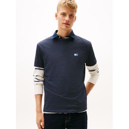 Tommy Jeans Herren T-Shirt "TJM REG BADGE"schwarz night navy htr, Gr. L, Single Jersey, Obermaterial: 60% Baumwolle, 40% Polyester, Shirts, Rundhals,