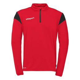 Uhlsport Herren Trainingspullover "1/4 ZIP TOP Squad 27", rot, Gr. S, Obermaterial: 100% Polyester Pol. recyc.., Pullover