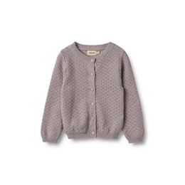 Wheat M&auml;dchen Strickjacke "Wheat Knit Cardigan Magnella", beige, Gr. 110, unifarben, 100% Baumwolle (Bio), Strickjacken