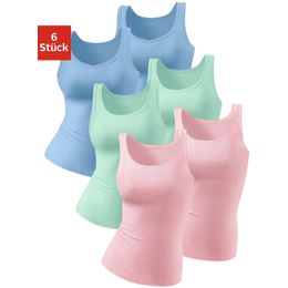 Damen Achselhemd, Bunt, Gr. 42, petite fleur by Lascana, Bodies & Unterhemden, 100% Baumwolle