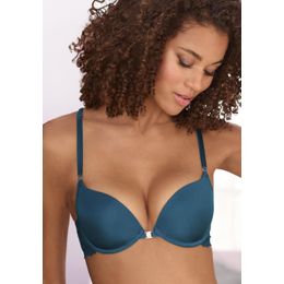 Lascana Damen Push-up-BH, Gr. 90, gr&uuml;n, Microtouch, Obermaterial: 60% Polyamid, 35% Polyester, 5% Elasthan, BHs, B&uuml;gel, mit dekorativen Tr&auml;gern, aus
