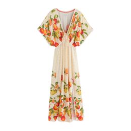 B By Ted Baker Strandkleid Damen Gr&ouml;&szlig;e 40/42 hellgelb / grasgr&uuml;n / orange / wei&szlig;