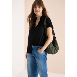 Cecil Damen Hemdbluse, schwarz, Gr. XS, unifarben, Stoff, 100% Viskose, Blusen, im Basic-Style