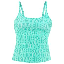 ELBSAND Damen Tankini-Top "Letra", gr&uuml;n, Gr. 36, bedruckt, Recycling-Polyamid, Bikini-Oberteile, mit tollem Wording