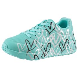 Skechers M&auml;dchen Sneaker "UNO LITE-METALLIC LOVE", Gr. 31, bunt, Lederimitat, kontrastfarbene Details, Schuhe, Keil,-Schn&uuml;rschuh, Skech-Air Funktion,