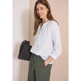 Cecil Damen Klassische Bluse, wei&szlig;, Gr. XXL, unifarben, Web, 100% Baumwolle, Blusen, aus reiner Baumwolle