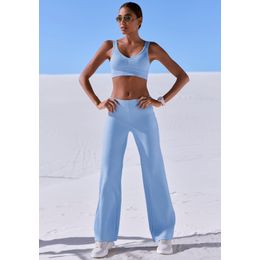 Lascana Damen Jogginghose, Blau, Gr. S (36/38), Sommerhosen, Material: Polyester