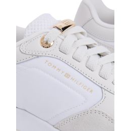 Tommy Hilfiger Damen Plateausneaker "TH CHIC EVA RUNNER MESH", Gr. 40, wei&szlig;, Textil, Veloursleder, Mesh, Schuhe, Freizeitschuh, Halbschuh, Slipper