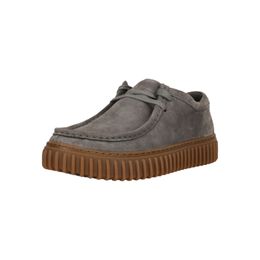 Clarks Herren Schn&uuml;rschuh "Torhill Lo Grey Suede", Gr. 42, grau, Leder, Schuhe, mit charakteristischer, gerippter Sohle