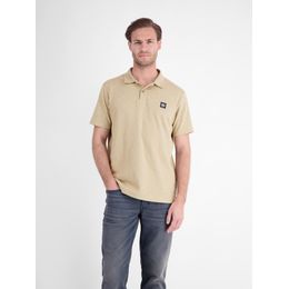 Lerros Herren Poloshirt "Poloshirt in trendigen Farben mit Flachstrickkragen", beige, Gr. M, 63% Baumwolle, 35% Polyester, 2% Elasthan, Shirts