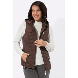 Casual Looks Damen Steppweste, braun, Gr. 44, unifarben, 100% Polyester, Wattierung:100% Polyester, Westen