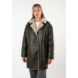 Mauritius Damen Ledermantel "MWYuki OS", braun, Gr. XXXL, unifarben, Obermaterial: 100% Schafsleder. Futter: 100% Polyester. &Auml;rmelfutter: 100%