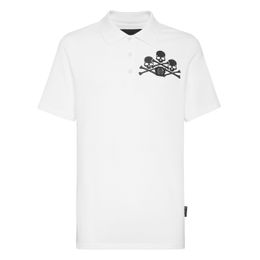 Philipp Plein Herren Poloshirt "Skull", wei&szlig;, Gr. M, Obermaterial: 100% Baumwolle, Shirts