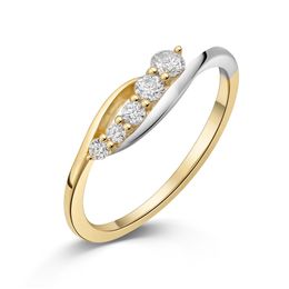 Firetti Damen Fingerring "Schmuck Geschenk Gold 333 Damenring Ring bicolor", 54, Gelbgold 333, 1,4mm, gold, Gelbgold 333, Fingerringe, mit Zirkonia